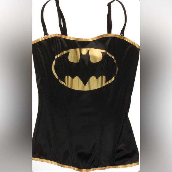 Tops | Women Batman Gold Logo Corset Lingerie Size L | Poshmark